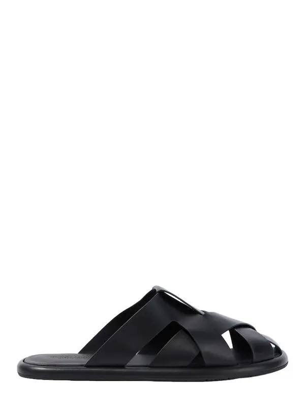 Giorgio Armani Leather Sandals - Black