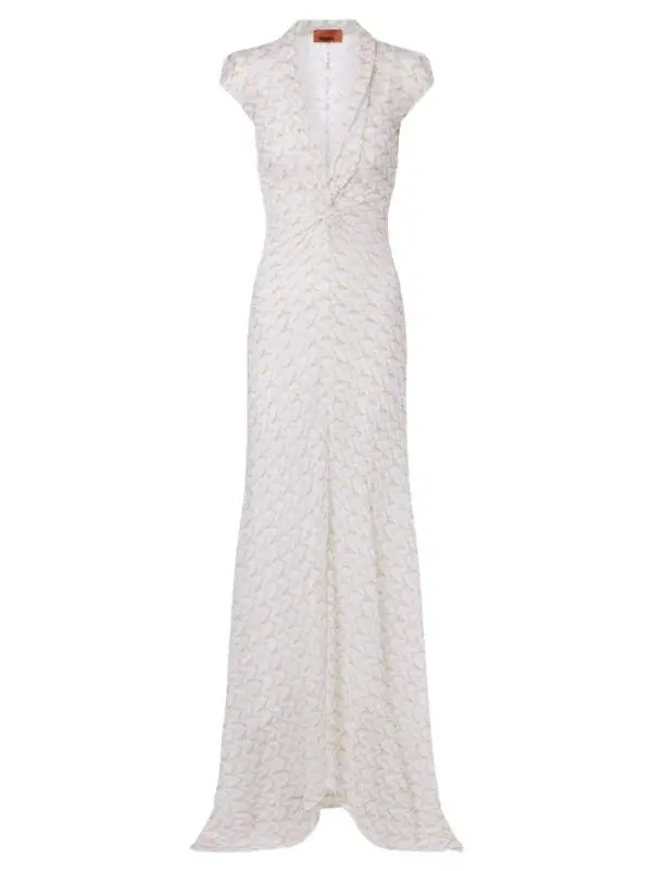 Missoni Lamé Maxi Dress - White