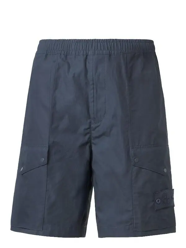 Stone Island Cotton Canvas Cargo Shorts - Blue
