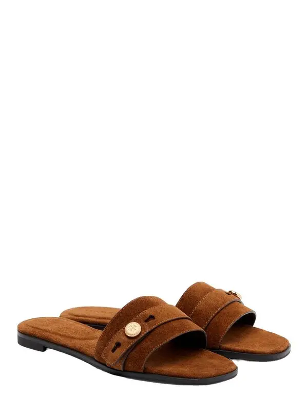 Tory Burch Romy Suede Slides - Brown