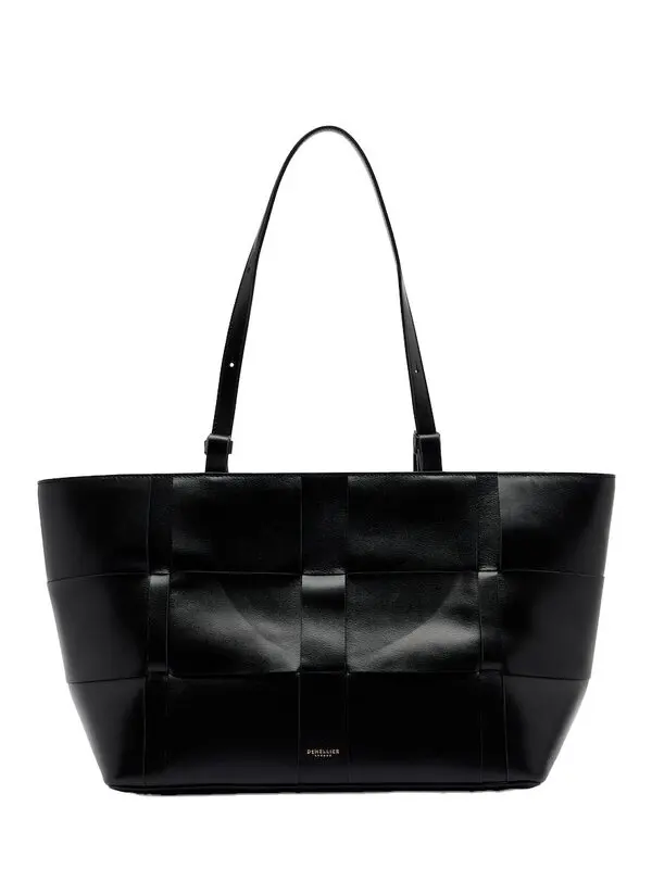 DEMELLIER Large Woven Leather Tote Bag - Black