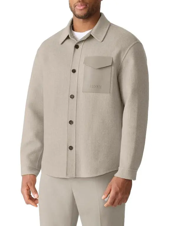 Mackage Emmanuel Double Face Wool Overshirt - Taupe Mix-taupe
