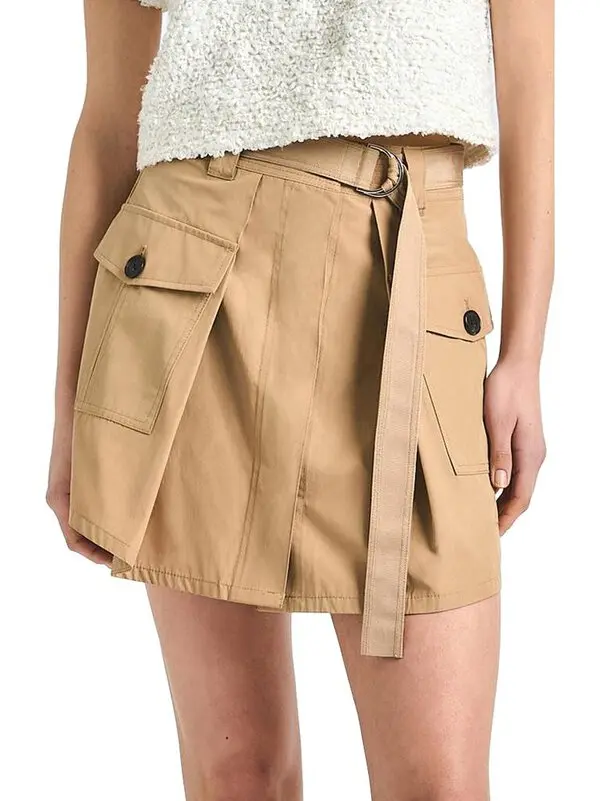 Derek Lam 10 Crosby Belted Cargo Mini Skirt - Camel