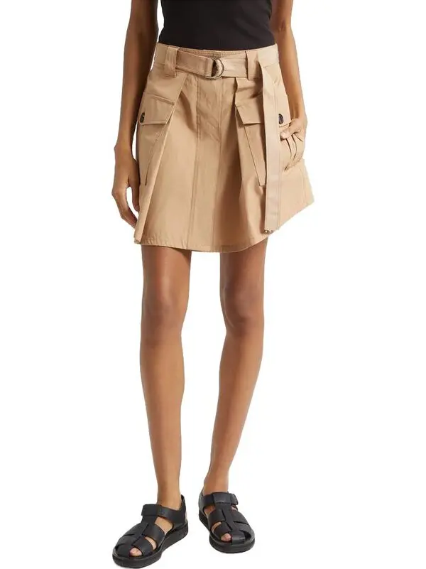 Derek Lam 10 Crosby Belted Cargo Mini Skirt - Camel