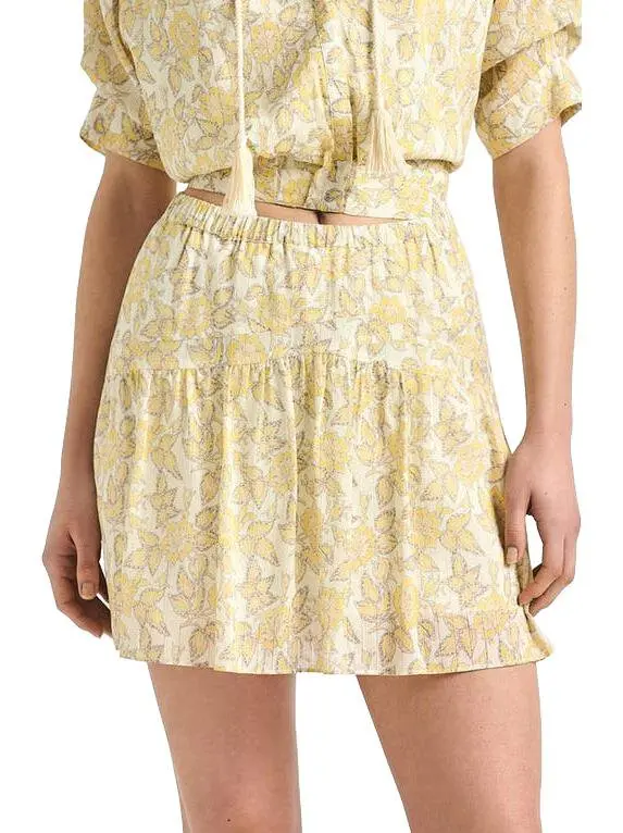 Derek Lam 10 Crosby Thalina Voile Miniskirt - Valiase Yellow Floral