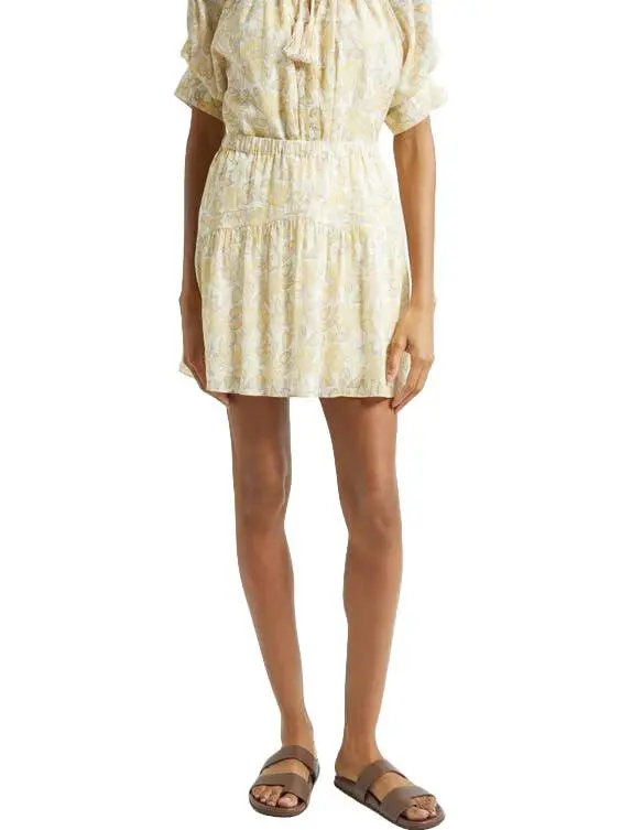 Derek Lam 10 Crosby Thalina Voile Miniskirt - Valiase Yellow Floral