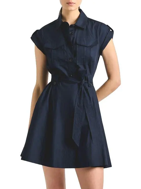 Derek Lam 10 Crosby Azora Poplin Shirtdress - Midnight