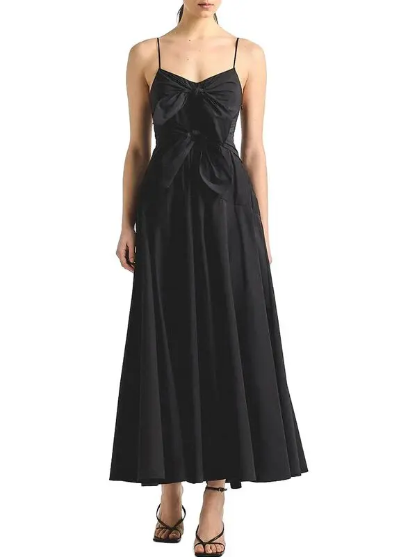 Derek Lam 10 Crosby Unity Tie Front Poplin Dress - Black