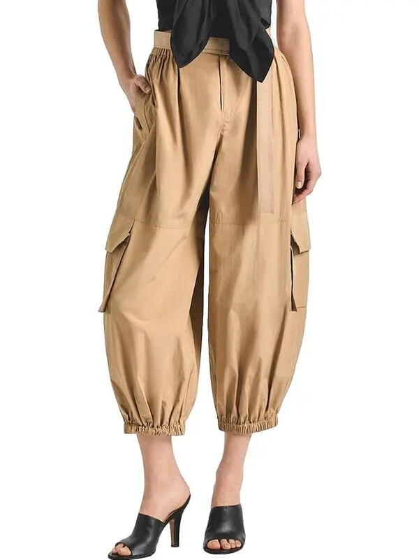 Derek Lam 10 Crosby Tamsin Crop Cargo Pants - Camel