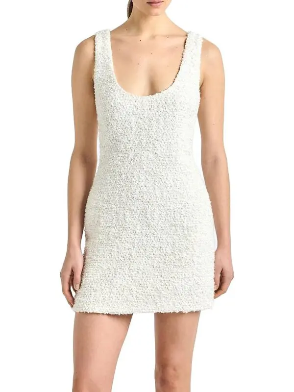 Derek Lam 10 Crosby Ailani Paillette Tank Mini Dress - Blanc De Blanc