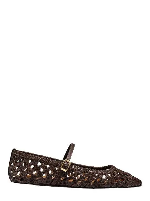 MARGAUX LONNBERG The Woven Fonteyn Jane Flats - Espresso Leather