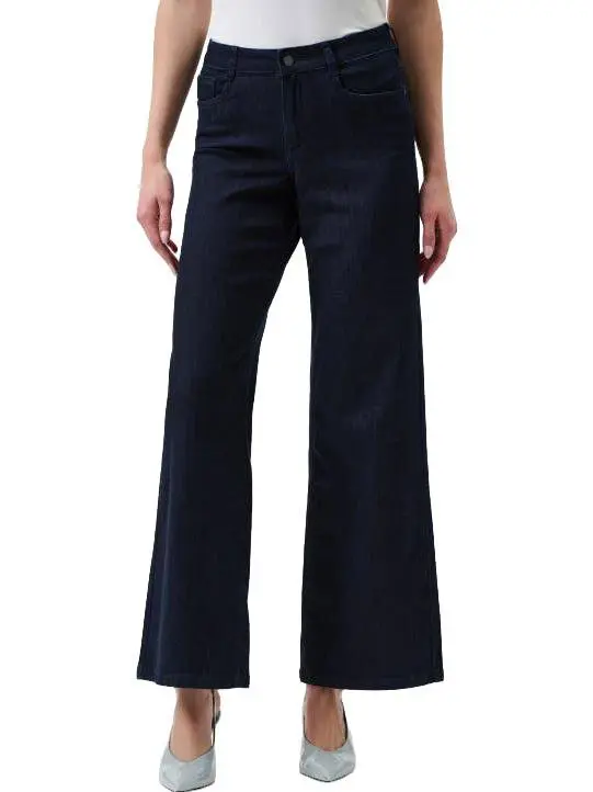 Joseph Ribkoff Classic Wide-leg Stretch Jeans - Dark Denim Blue