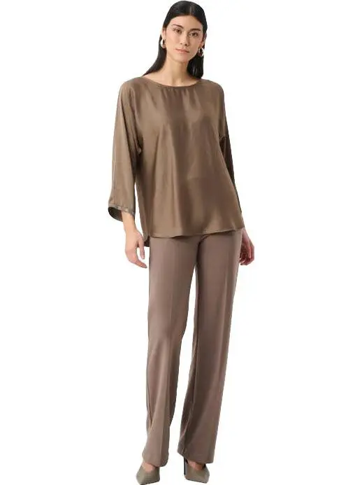 Joseph Ribkoff Classic Wide Leg Pants - Mink