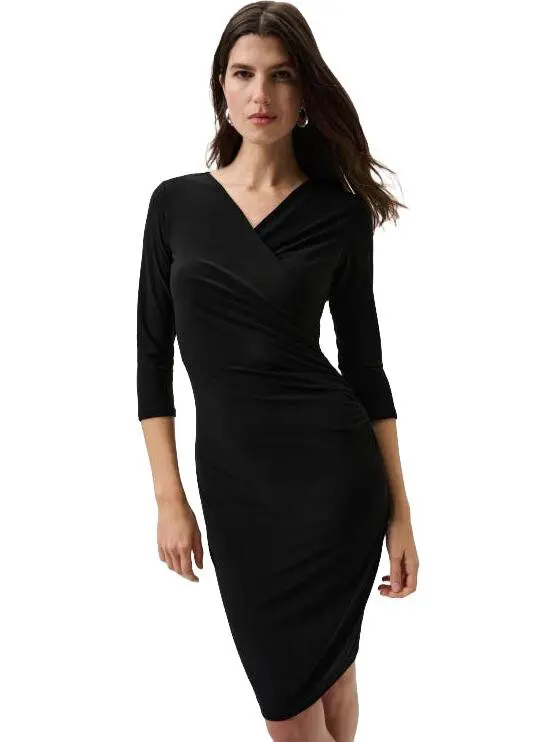 Joseph Ribkoff Wrap Sheath Dress - Black