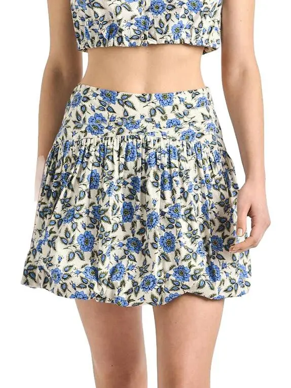 Derek Lam 10 Crosby Persis Floral Miniskirt - Blue Bell Floral