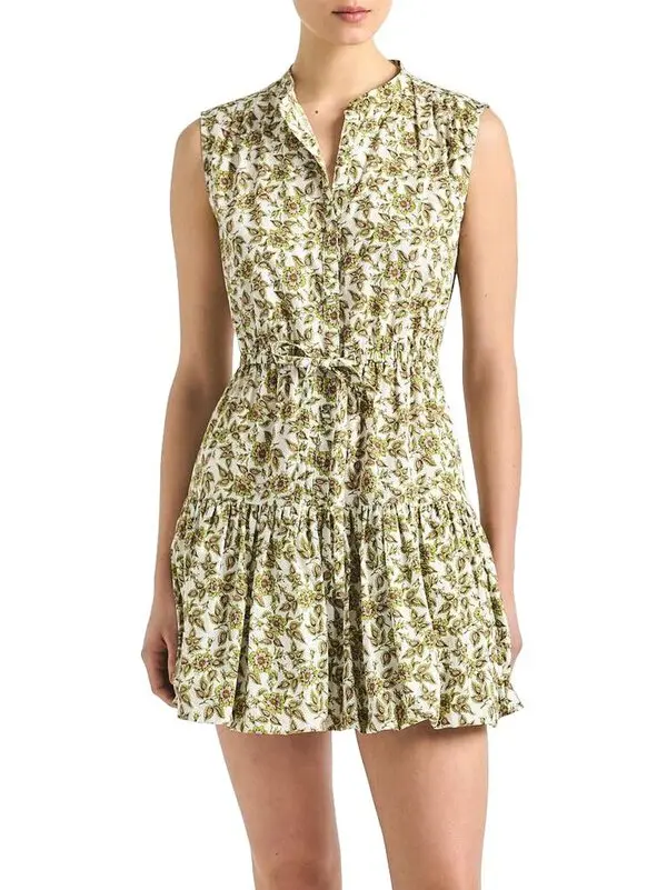 Derek Lam 10 Crosby Briar Print Sleeveless Mini Dress - Green/pink Floral