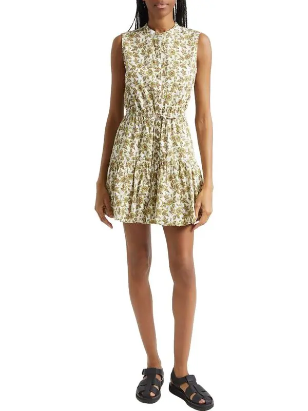 Derek Lam 10 Crosby Briar Print Sleeveless Mini Dress - Green/pink Floral