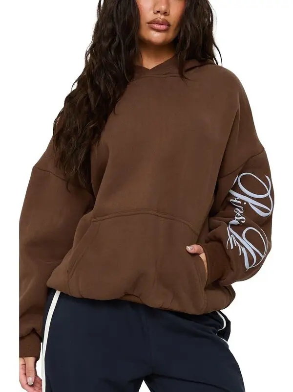 Princess Polly Graphic Logo Hoodie - Brown/blue