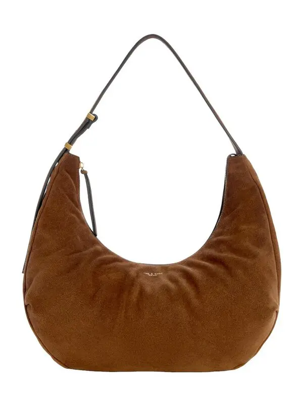 Rag & Bone Large Hudson Suede Hobo Bag - Brown