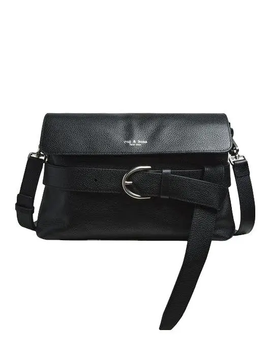 Rag & Bone Lexington Flap Leather Crossbody Bag - Black