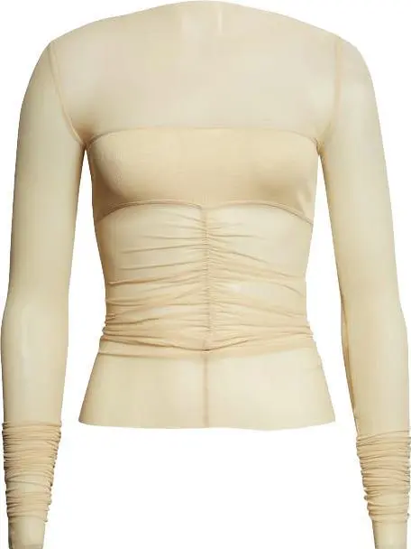 Rick Owens Temple Bandeau Tulle Top - Sand