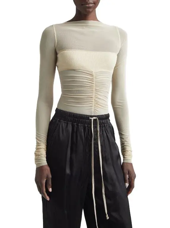 Rick Owens Temple Bandeau Tulle Top - Sand
