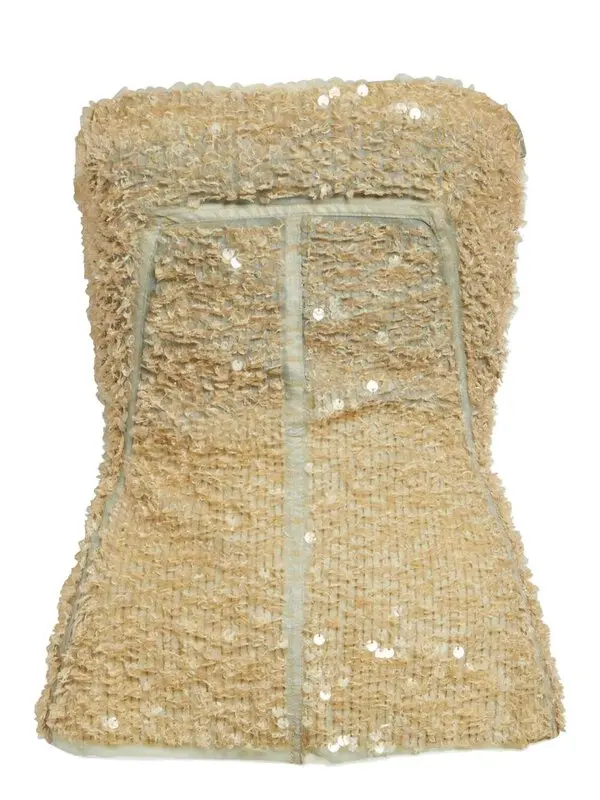 Rick Owens Sequin Tulle Bustier Top - Light Blue/sand