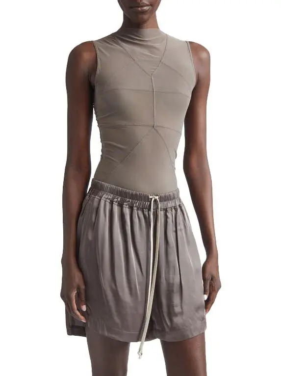 Rick Owens Temple Sleeveless Tulle Top - Dust