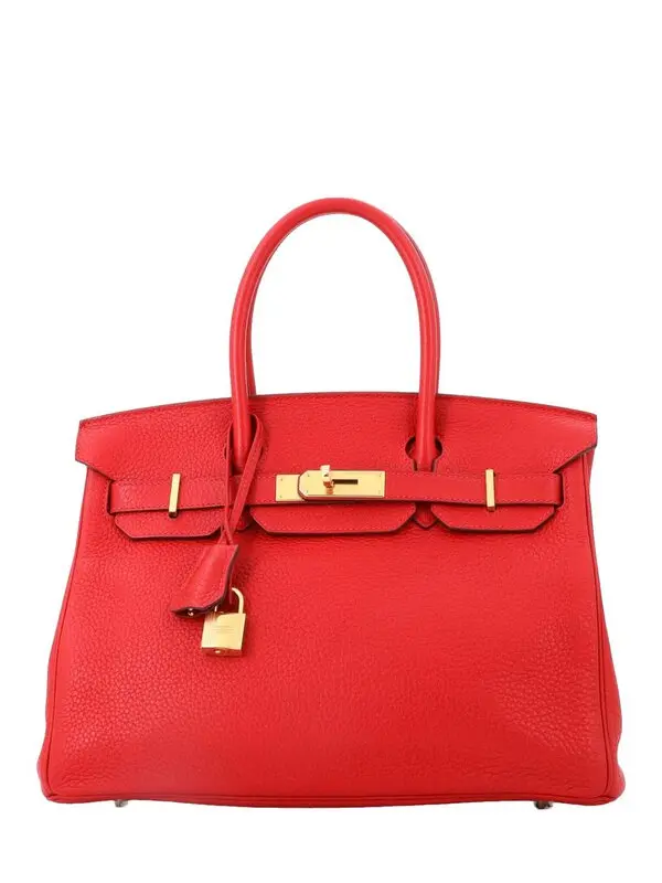 Hermès Birkin Handbag 30 Red Clemence With Gold Hardware - Rouge Vif