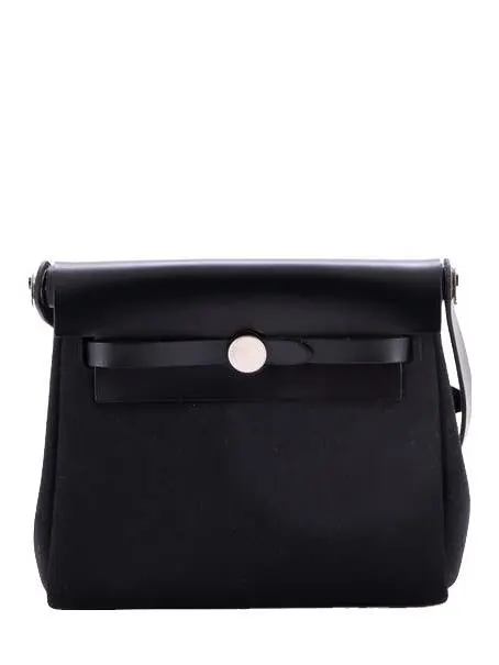 Hermès Herbag Zip Toile And Leather 20 - Black