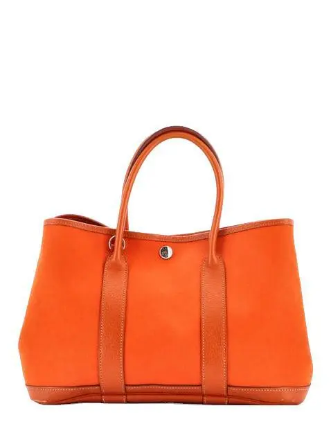 Hermès Garden Party Tote Toile And Leather 30 - Orange