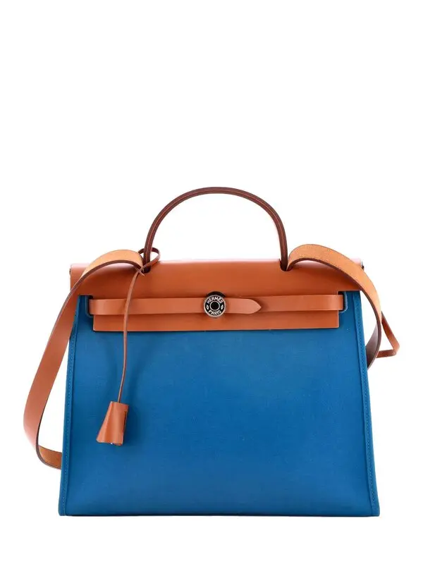 Hermès Herbag Zip Leather And Toile 31 - Blue Izmir