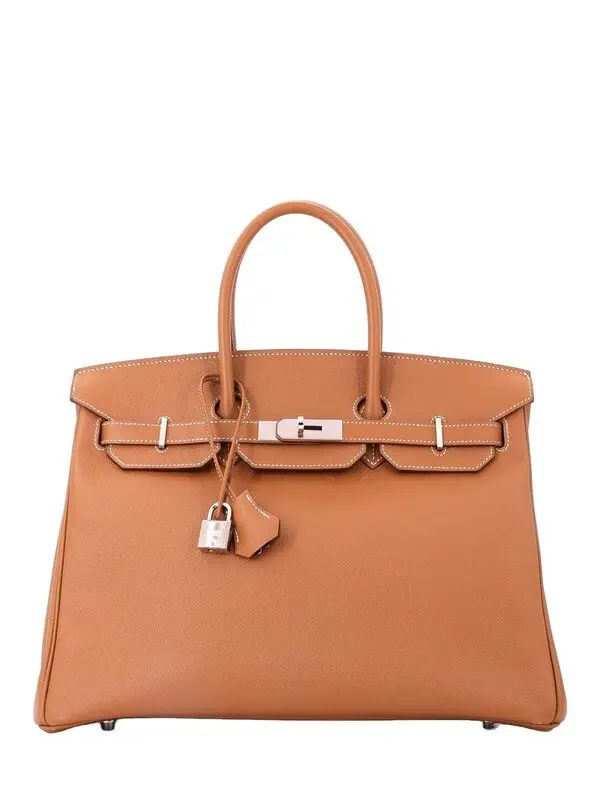 Hermès Birkin Handbag Brown Epsom With Palladium Hardware 35 - Gold