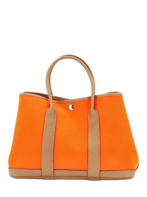 Hermès Garden Party 30 Toile And Leather Tote - Orange Minium