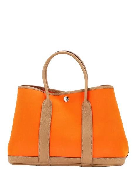 Hermès Garden Party Tote Toile And Leather 30 - Orange