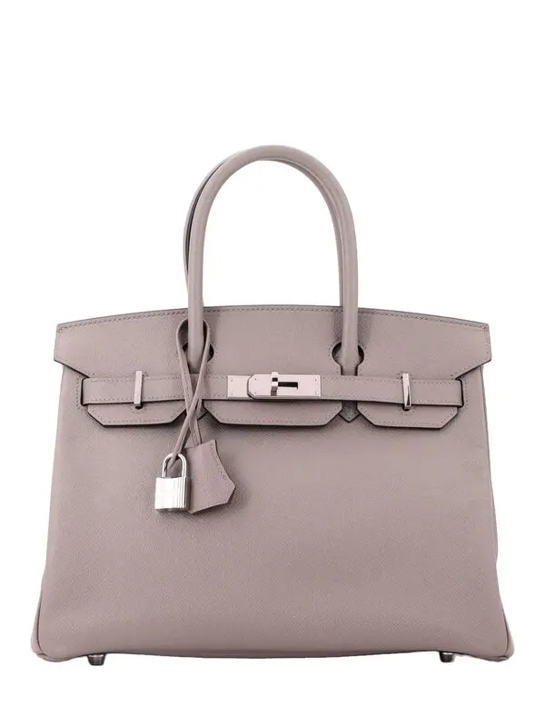 Hermès Birkin 30 Handbag Grey Epsom With Palladium Hardware - Gris Asphalte