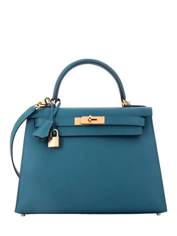 Hermès Kelly Handbag 28 Green Epsom With Gold Hardware - Vert Bosphore