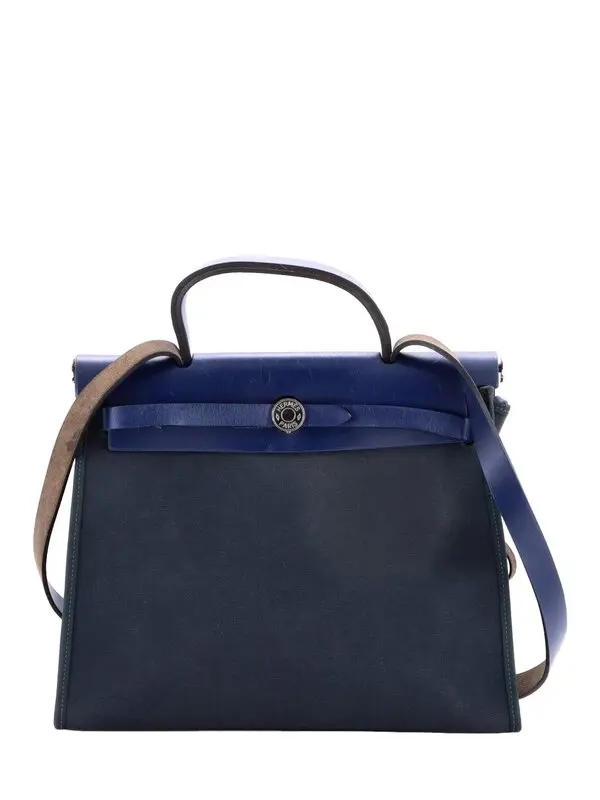 Hermès Herbag Zip Leather And Toile 31 - Bleu Orage