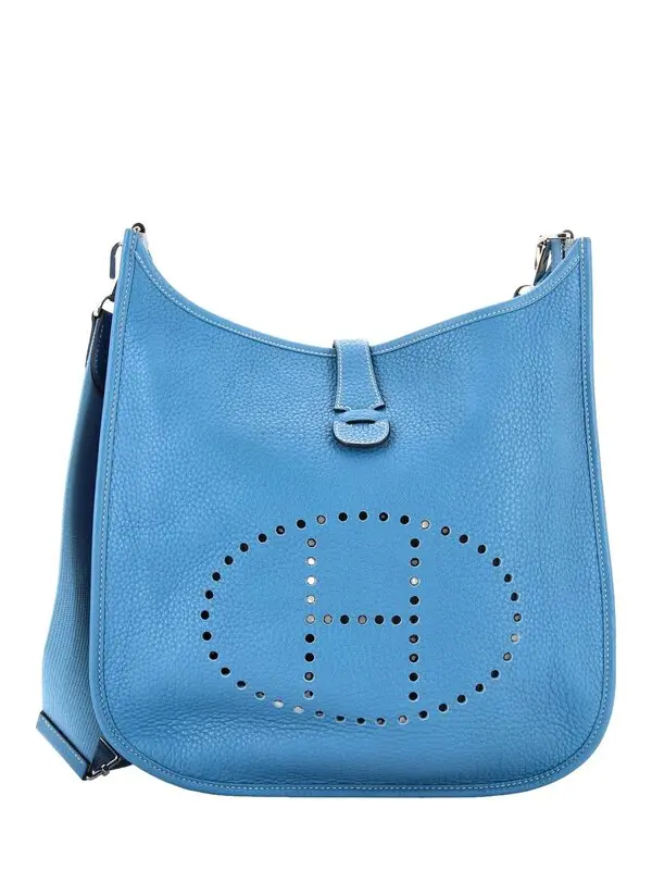 Hermès Evelyne Bag Clemence Gm - Bleu Jean