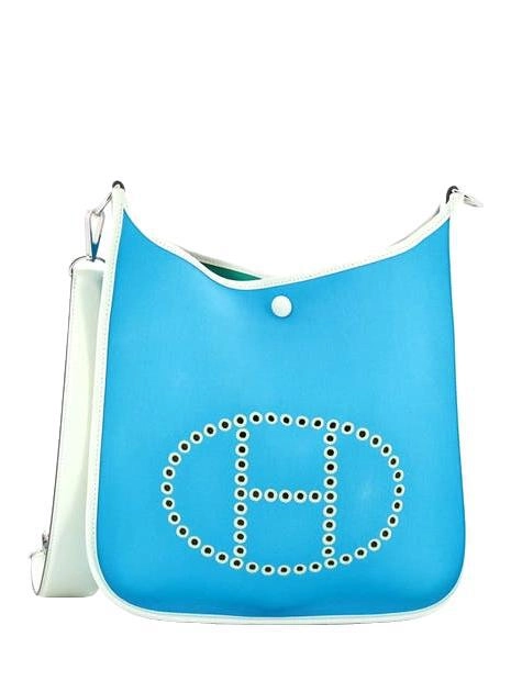 Hermès Neo Evelyne Toile And Leather Pm Bag - Blue