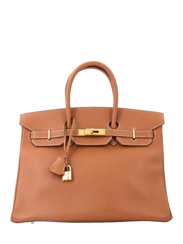 Hermès Birkin Handbag 35 Veau Grain Lisse With Hardware - Gold