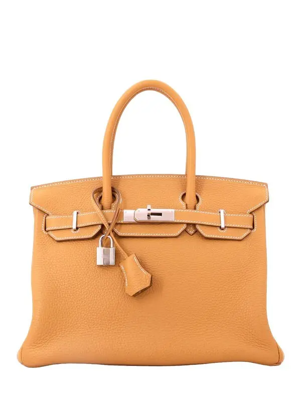 Hermès Birkin Handbag Clemence With Palladium Hardware 30 - Brown