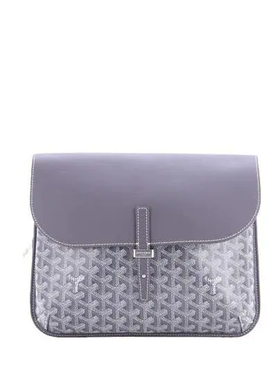 Goyard Coursier Messenger Bag Coated Canvas And Leather - Grey