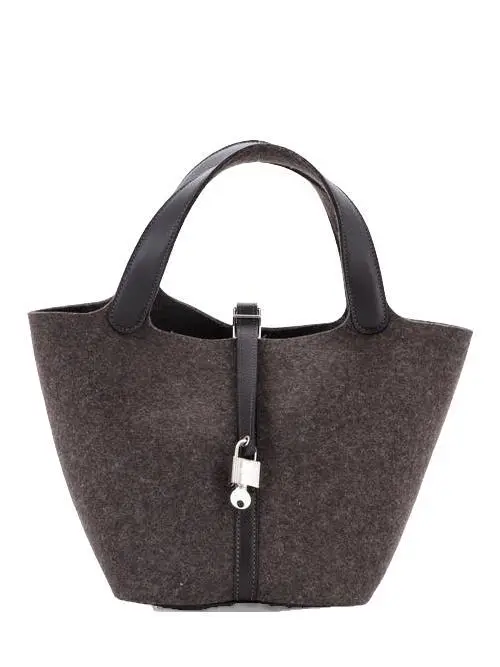 Hermès Picotin Lock Bag Felt With Leather Mm - Brown
