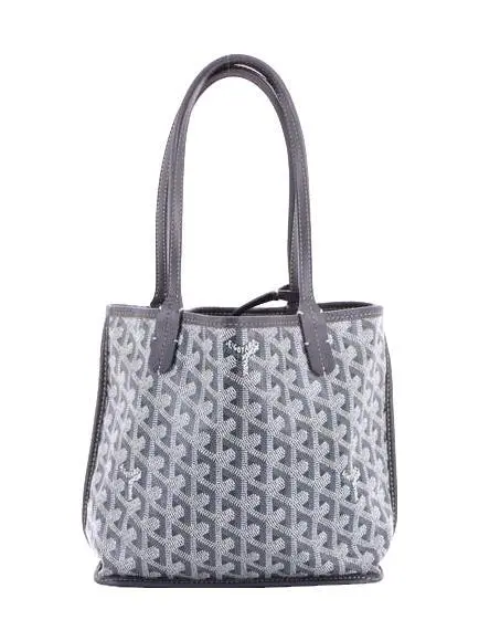 Goyard Anjou Reversible Tote Coated Canvas Mini - Grey