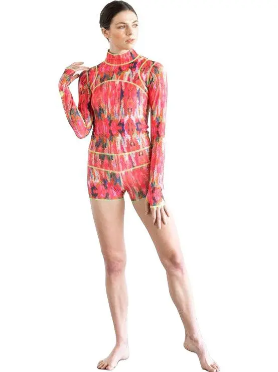 Tutublue Short One-piece Swimsuit Upf 50 - Vibrant Orange Red