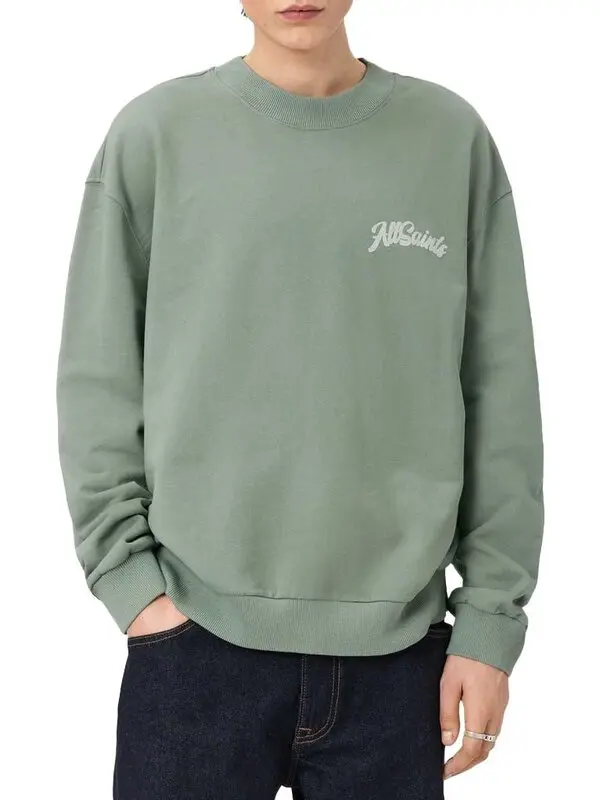 ALLSAINTS Odyssey Logo Relaxed-fit Sweatshirt - Spring Green