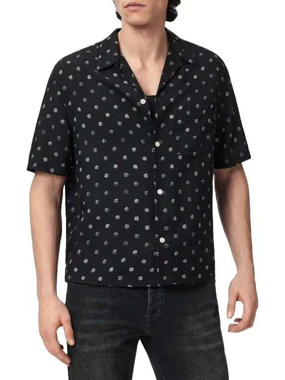 ALLSAINTS Upton Short Sleeve Button-up Shirt - Jet Black