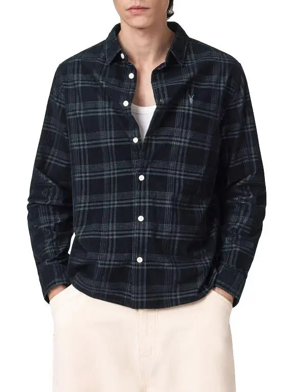ALLSAINTS Rockley Corduroy Button-up Shirt - Surge Black