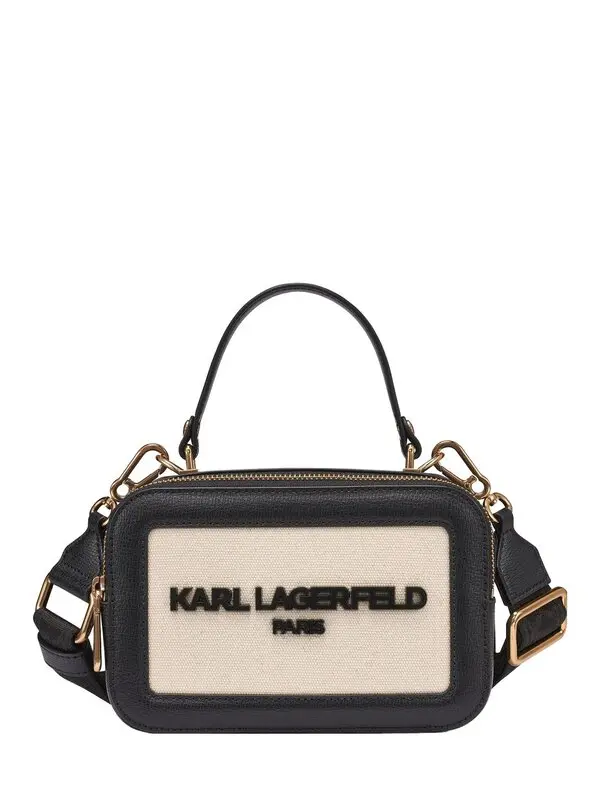 Karl Lagerfeld Paris Simione Canvas Satchel - Natural/black